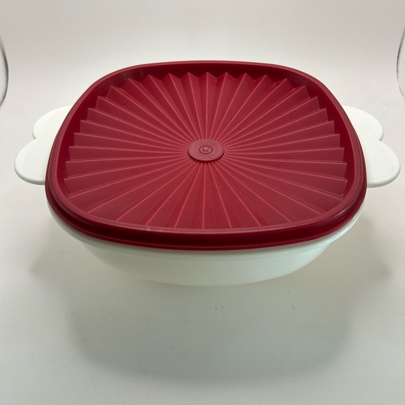 Tupperware | Kitchen | New Vintage White And Red Lid Tupperware | Poshmark